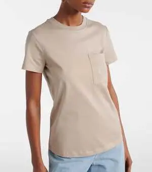 Max Mara Embroidered Cotton Top - Beige