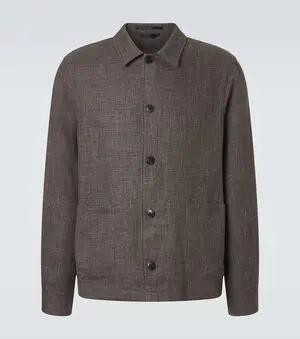 Sunspel Cotton And Linen Jacket - Brown