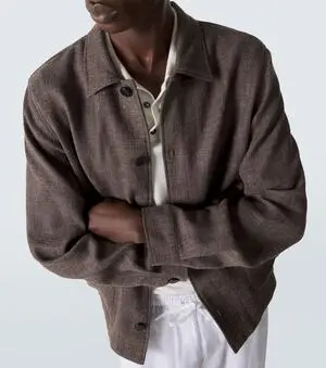 Sunspel Cotton And Linen Jacket - Brown