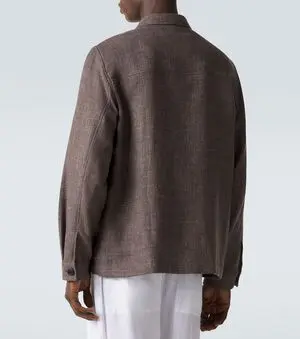 Sunspel Cotton And Linen Jacket - Brown