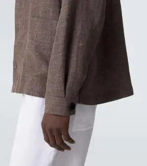 Sunspel Cotton And Linen Jacket - Brown