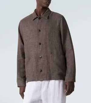 Sunspel Cotton And Linen Jacket - Brown