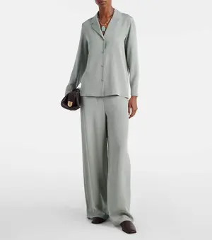 Max Mara Aedo Silk-blend Satin Shirt