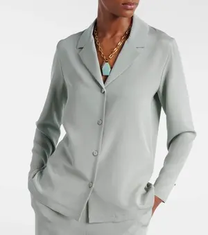 Max Mara Aedo Silk-blend Satin Shirt