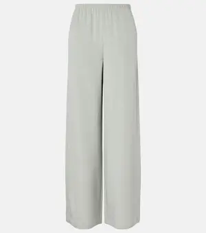 Max Mara Maga Silk-blend Satin Wide-leg Pants