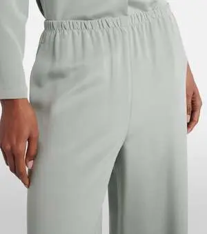 Max Mara Maga Silk-blend Satin Wide-leg Pants