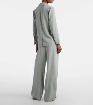 Max Mara Maga Silk-blend Satin Wide-leg Pants