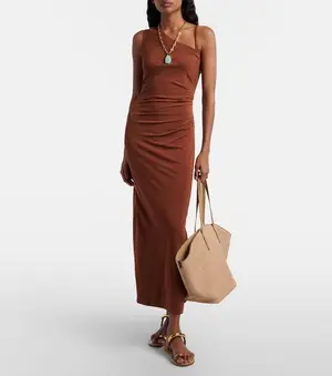 Max Mara Fiabe One-shoulder Midi Dress - Brown