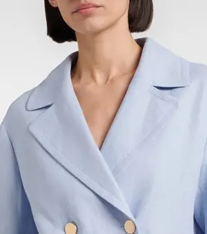 Max Mara Avenue Double-breasted Linen Blazer