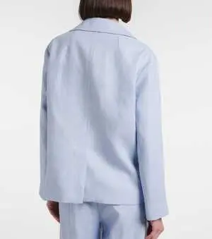 Max Mara Avenue Double-breasted Linen Blazer