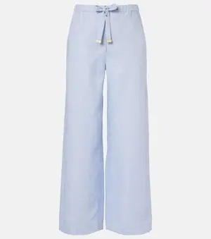 Max Mara Amedea Linen Wide-leg Pants - Blue
