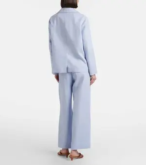 Max Mara Amedea Linen Wide-leg Pants - Blue