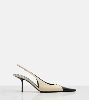 Saint Laurent Babylone Breteuil Leather Slingback Pumps