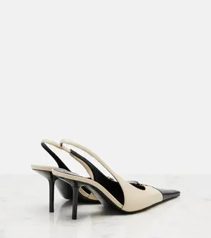 Saint Laurent Babylone Breteuil Leather Slingback Pumps