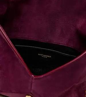 Saint Laurent Cassandre Small Suede Crossbody Bag - Purple