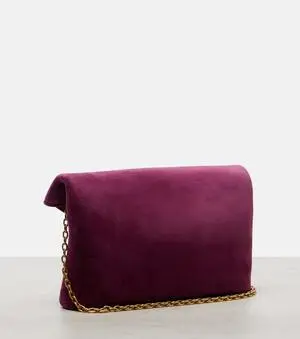 Saint Laurent Cassandre Small Suede Crossbody Bag - Purple