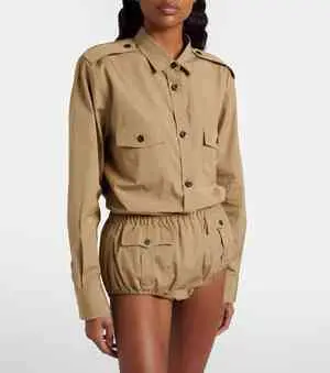 Prada Cotton Poplin Shorts - Beige