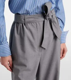 Max Mara Salpa Virgin Wool Wide-leg Pants - Grey