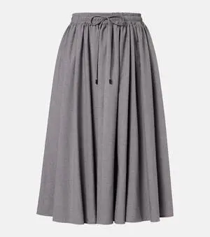 Max Mara Livrea Virgin Wool Midi Skirt