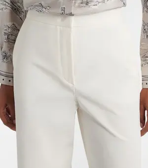 Max Mara Cotton-blend Wide-leg Pants - White
