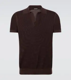 TOM FORD Semi-sheer Cotton And Silk Polo Shirt