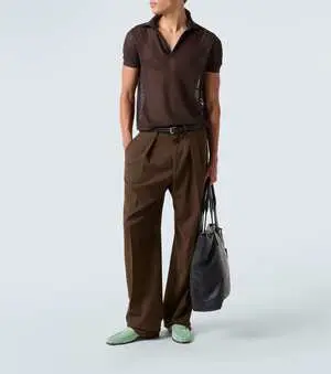 TOM FORD Semi-sheer Cotton And Silk Polo Shirt