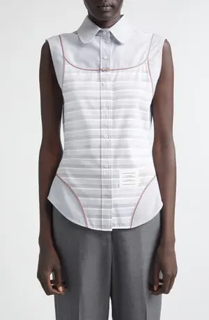 Thom Browne Sleeveless Oxford Shirt