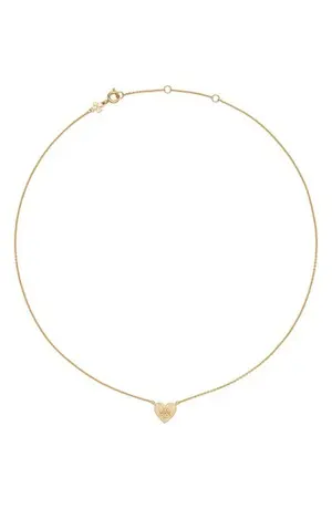 Tory Burch Forget Me Not Heart Pendant Necklace - Tory Gold