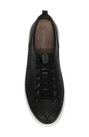 Vionic Winny Perf Sneaker - Black Leather