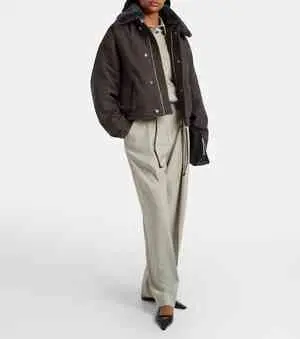 Victoria Beckham Shearling-trimmed Suede Blouson Jacket