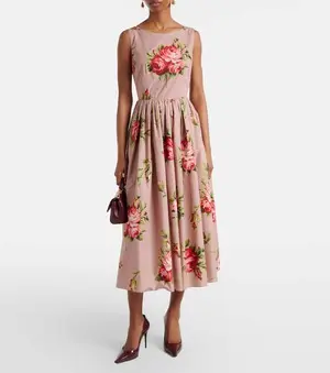 Dolce & Gabbana Floral Cotton Midi Dress - Pink
