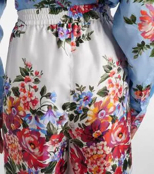 Dolce & Gabbana Floral Silk Twill Bermuda Shorts