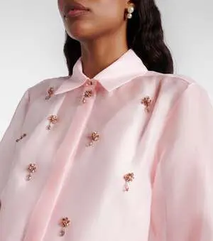 Max Mara Agi Crystal-embellished Silk Shirt
