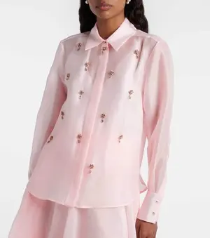 Max Mara Agi Crystal-embellished Silk Shirt
