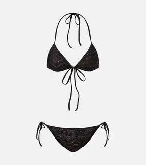 Missoni Zigzag Sequined Lame Bikini - Brown