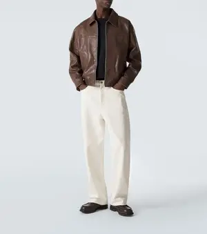 FRAME Leather Bomber Jacket