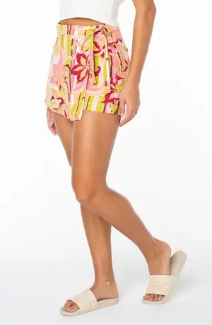 Roxy Floral Faux Wrap Skort