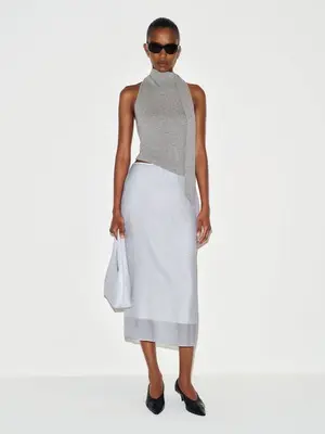REFORMATION Helen Low Waist Midi Skirt - Grey