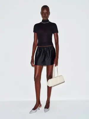 REFORMATION Elva Mini Skirt - Black