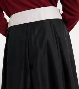 Max Mara Baschi Pleated Cotton-blend Midi Skirt
