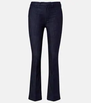 Max Mara Diana Cotton-blend Slim Pants - Blue