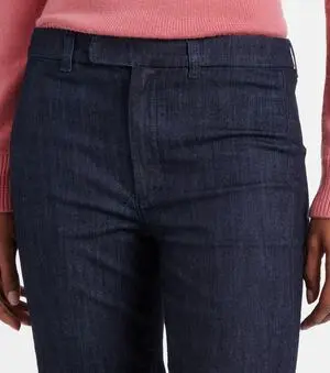 Max Mara Diana Cotton-blend Slim Pants - Blue