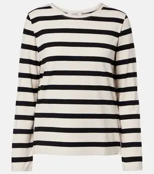 Max Mara Divina Striped Cotton-blend Jersey T-shirt