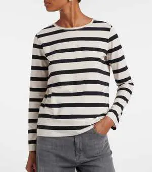 Max Mara Divina Striped Cotton-blend Jersey T-shirt