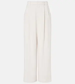 Max Mara Donata Pleated Wide-leg Pants - White