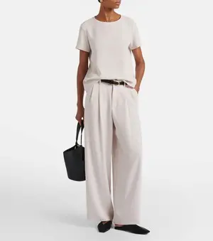 Max Mara Donata Pleated Wide-leg Pants - White