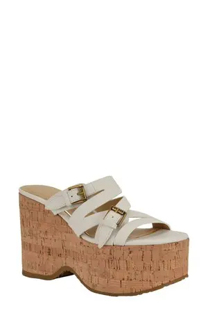 Guess Nailah Platform Wedge Sandal - White