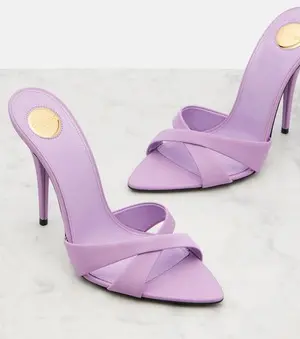 Saint Laurent Kirat Crepe Satin Mules