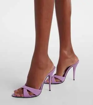 Saint Laurent Kirat Crepe Satin Mules