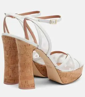 MALONE SOULIERS Sylvie 125 Leather-trimmed Platform Sandals